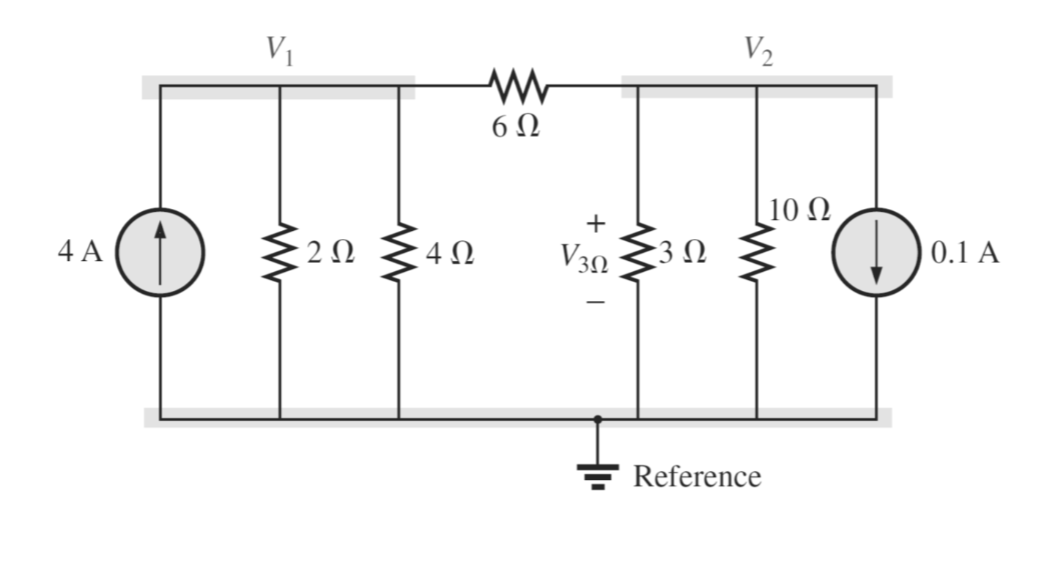 Solved For the following circuit with the principal nodes V1 | Chegg.com