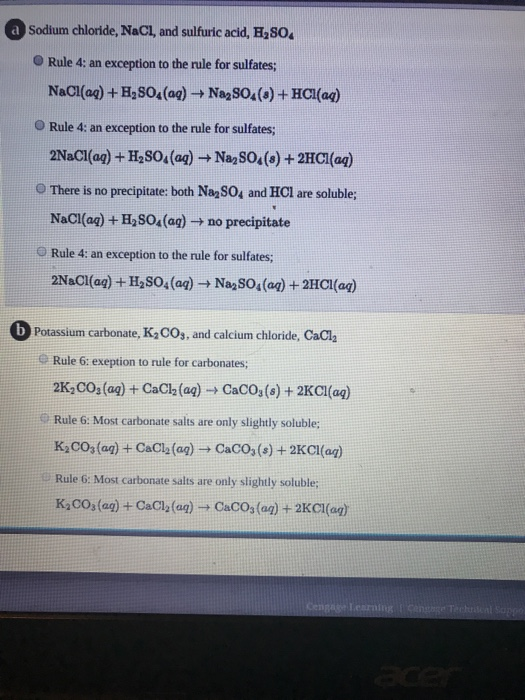 a Sodium chloride, NaCl, and sulfuric acid, H,so O | Chegg.com