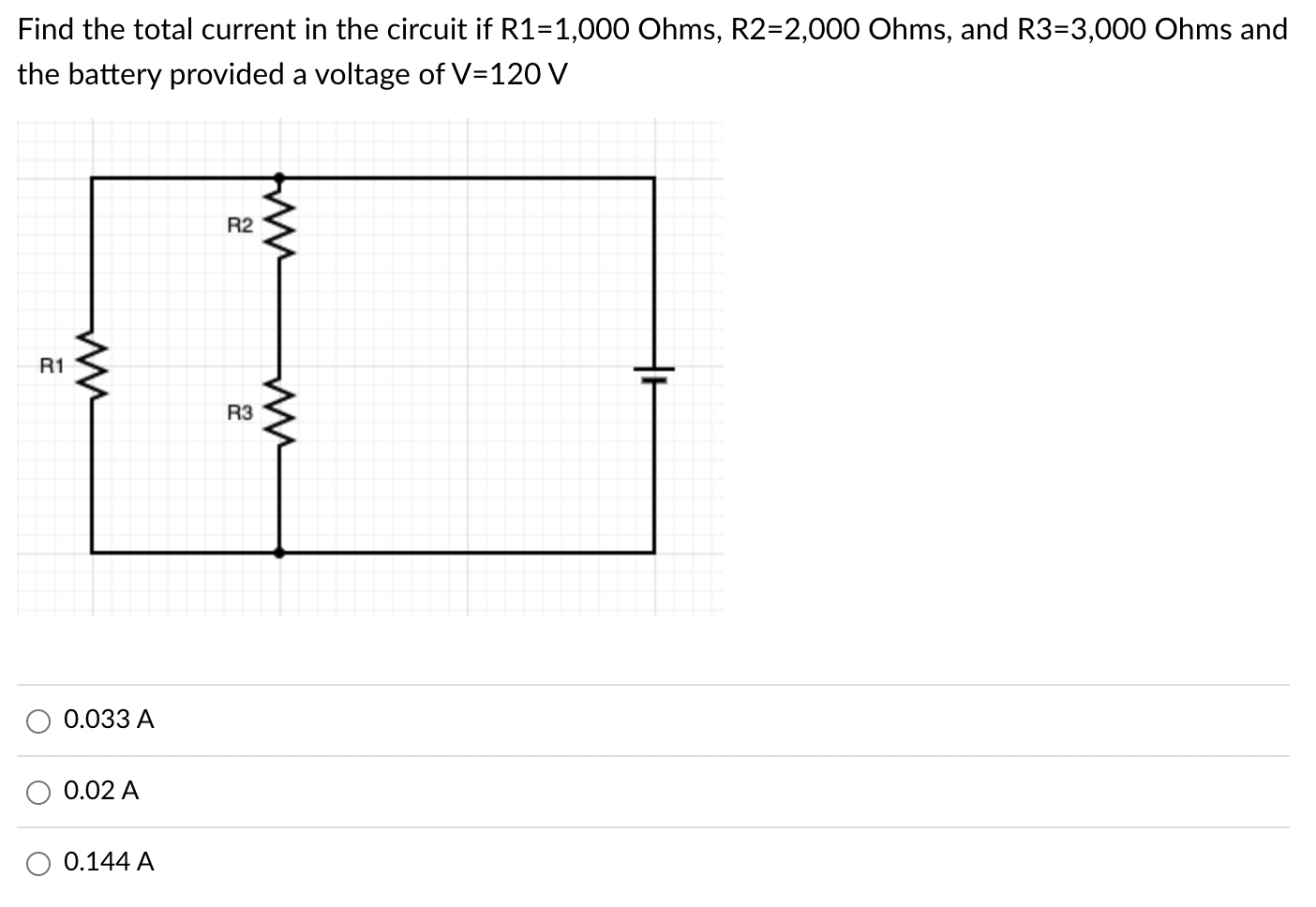 Solved Find the total current in the circuit if | Chegg.com