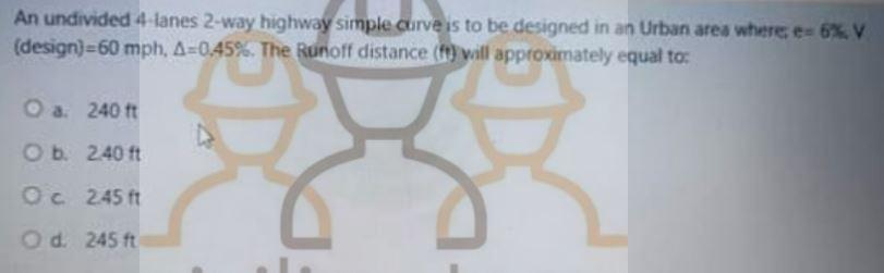 Solved An undivided 4-lanes 2-way highway simple curve is to | Chegg.com