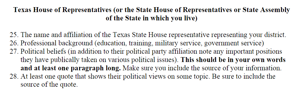 Solved Texas House of Representatives (or the State House of | Chegg.com
