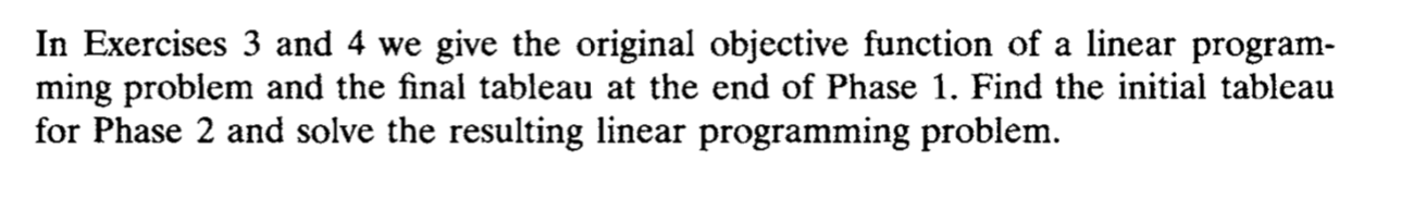 Solved In Exercises 3 and 4 we give the original objective | Chegg.com