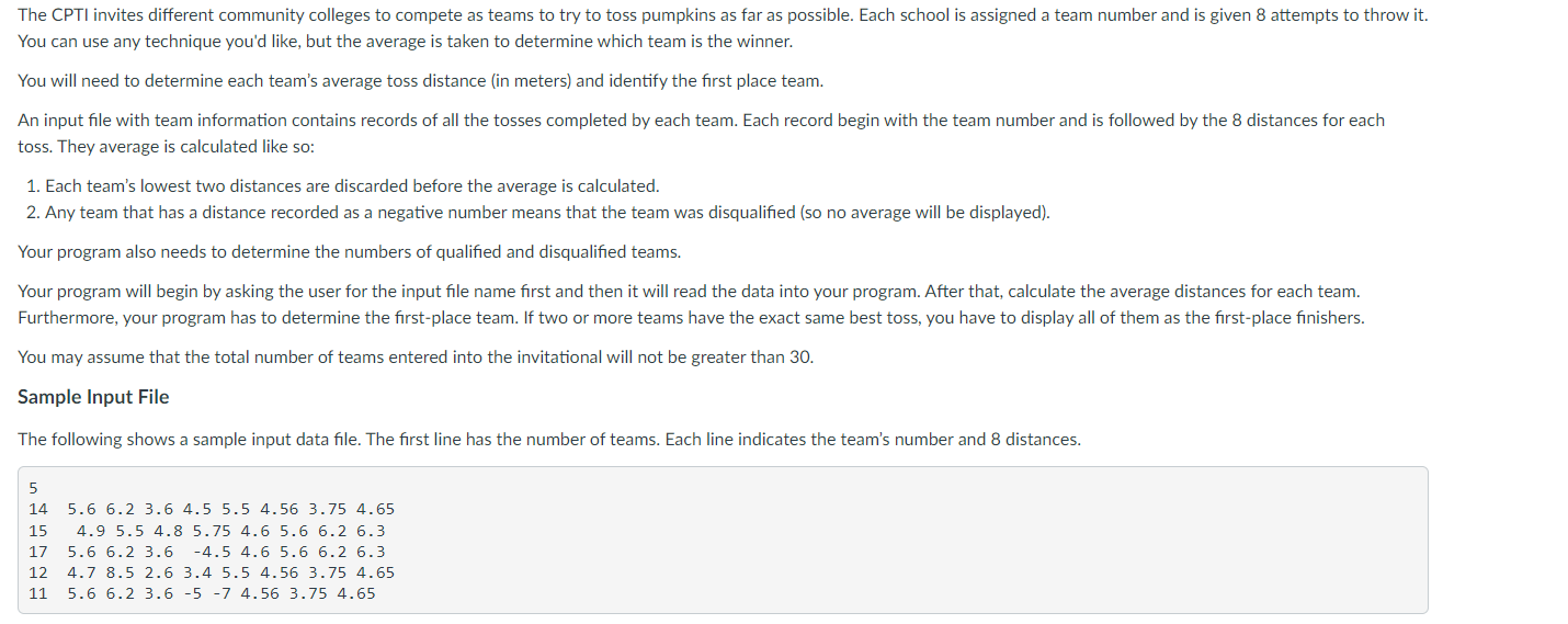 Solved Sample Run A sample run of your program might look | Chegg.com