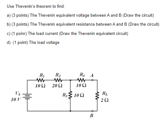 Solved Use Thevenin’s theorem to find: a) (3 points) The | Chegg.com