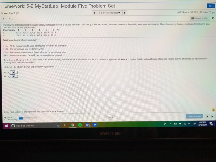 Solved Homework: 5-2 MyStatLab: Module Five Problem Set | Chegg.com