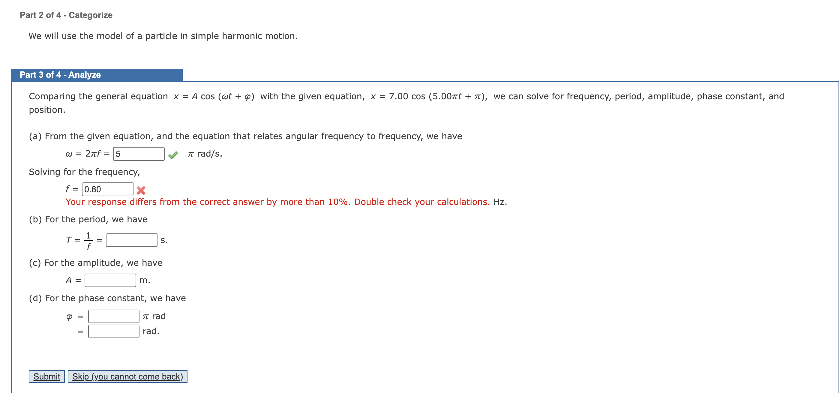 Solved The position of a particle is given by the expression | Chegg.com