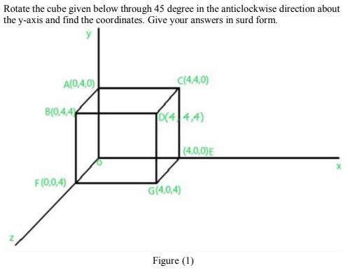 Solved Rotate the cube given below through 45 degree in the | Chegg.com