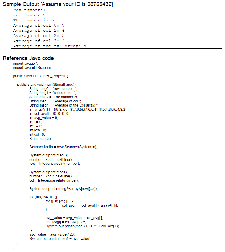 Solved Write a program to process a 5x4 array as below: (1) | Chegg.com
