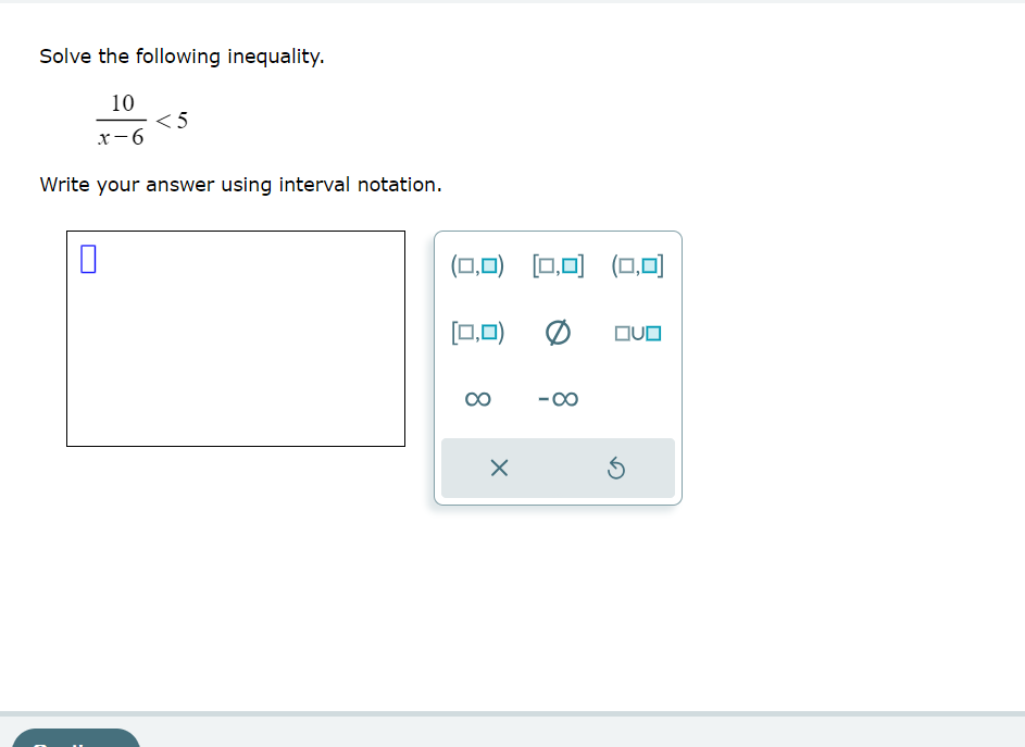 Solved Solve the following inequality. x−610