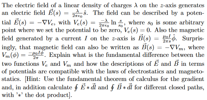 Solved 8 = The electric field of a linear density of charges | Chegg.com