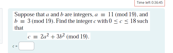 Solved Suppose that a and b are integers, a≡11(mod19), and | Chegg.com