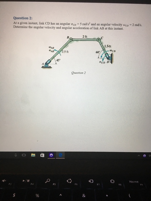 Solved At a given instant, link CD has an angular a_CD = 5 | Chegg.com