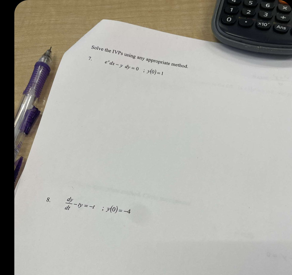 Solved 5 6 1 2 3 o + *10* Ans Solve the IVPs using any | Chegg.com