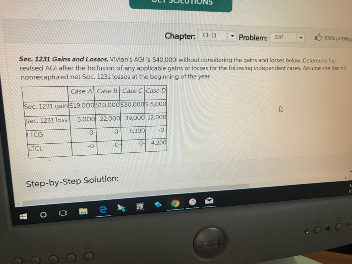 Solved CH13 Problem: 33P 100% (4 rating Sec. 1231 Gains and | Chegg.com