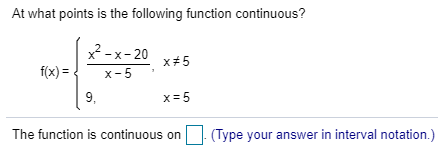 Solved At what points is the following function continuous? | Chegg.com