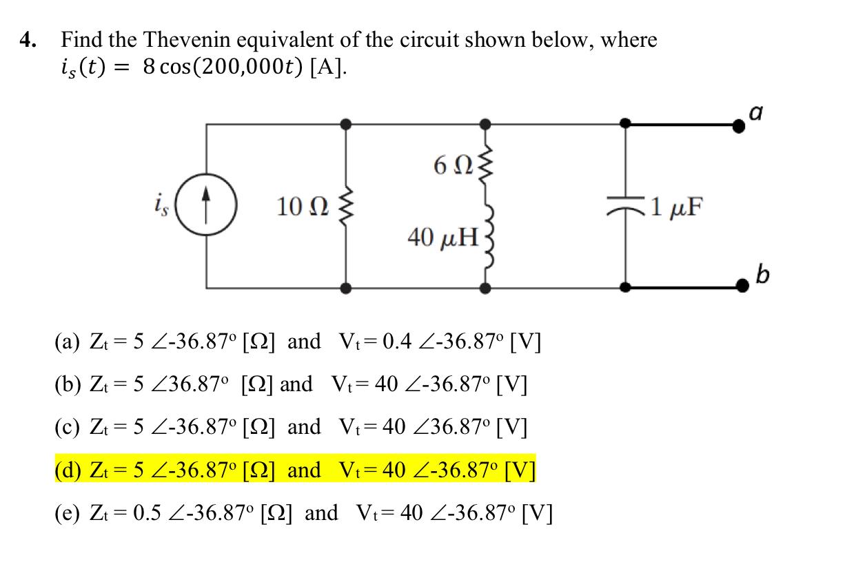 Solved Find the Thevenin equivalent of the circuit shown | Chegg.com