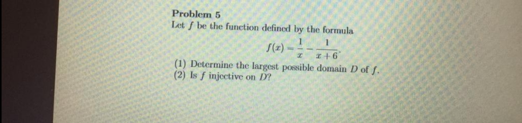 Solved Problem 5 Let f be the function defined by the | Chegg.com
