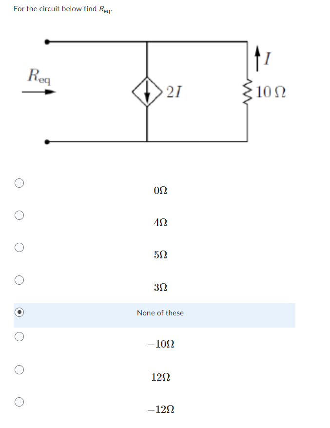 Solved For the circuit below find Req Req 21 ΟΩ 4Ω 5Ω 3Ω | Chegg.com