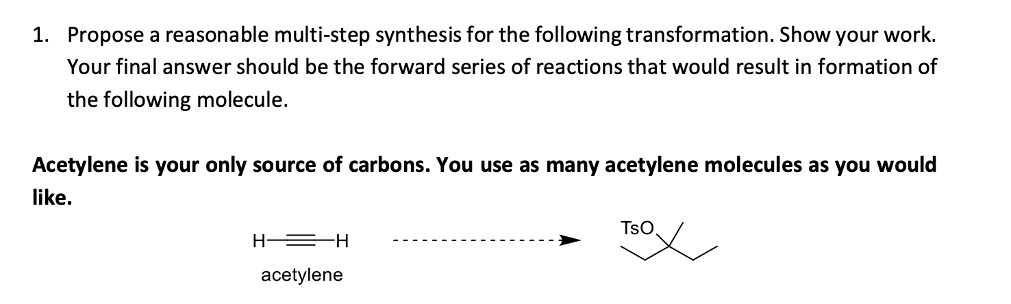 Solved 1. Propose a reasonable multi-step synthesis for the | Chegg.com