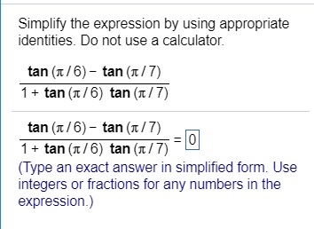 Solved Simplify the expression by using appropriate | Chegg.com