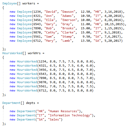 C# only please! Employees have a hire date and are | Chegg.com