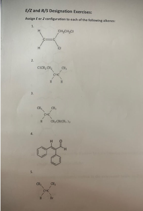 Solved E/Z and R/S Designation Exercises: Assign E or Z | Chegg.com