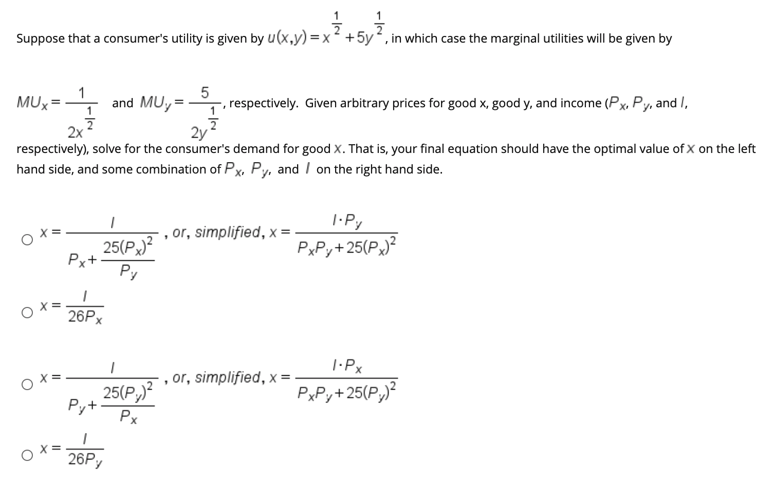 Solved 1 Suppose that a consumer's utility is given by | Chegg.com