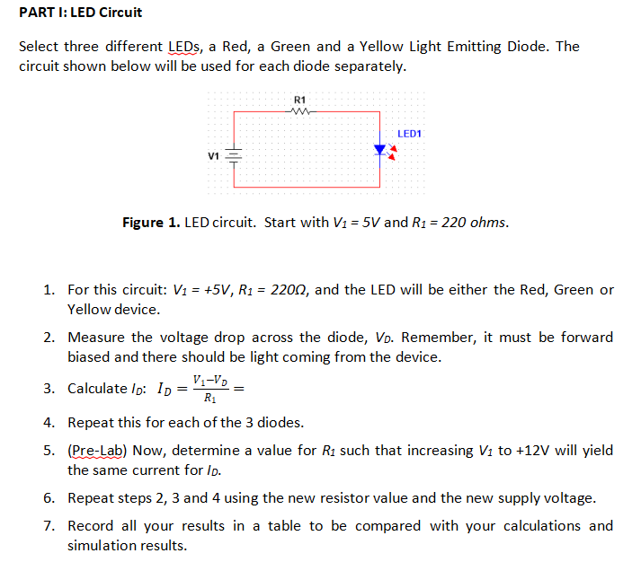 Solved Select three different LEDs, a Red, a Green and a | Chegg.com