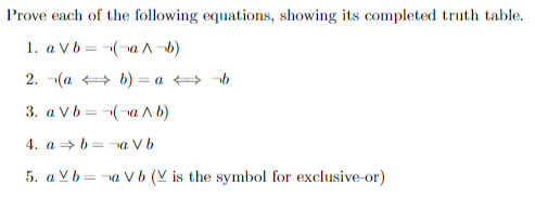 Solved Prove each of the following equations, showing its | Chegg.com