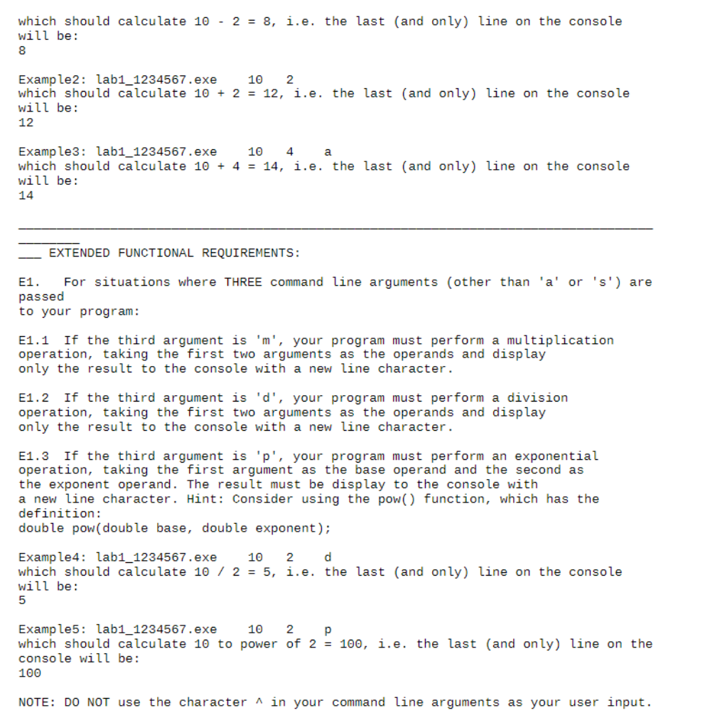 Solved M1. For situation where NO command line arguments are | Chegg.com