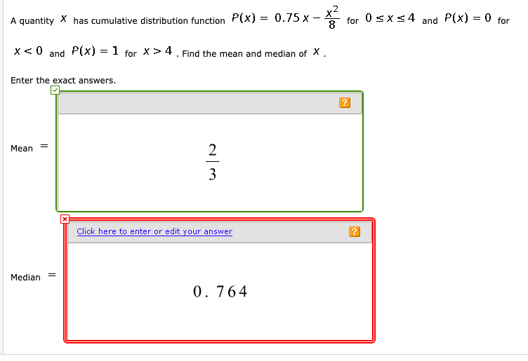 Solved P(x) = 0 for for 0 xS4 and 8 0.75 x A quantity X has | Chegg.com