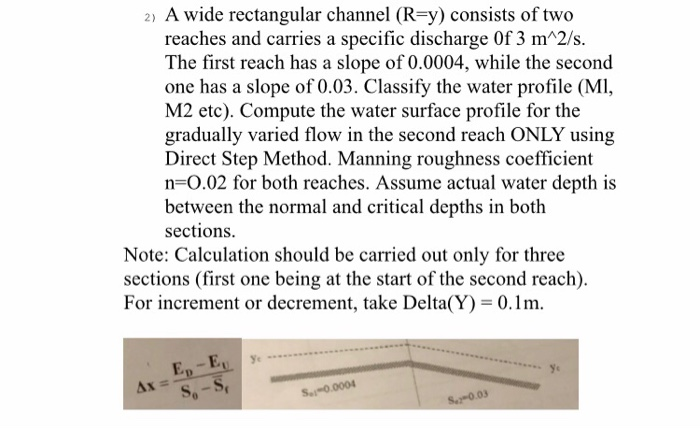Solved 2) A wide rectangular channel (R-y) consists of two | Chegg.com