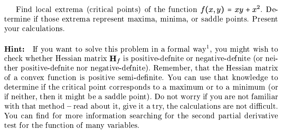 Solved Find local extrema (critical points) of the function | Chegg.com