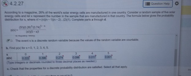 Solved 42.27 Question Help According to a magazine, 28% of | Chegg.com