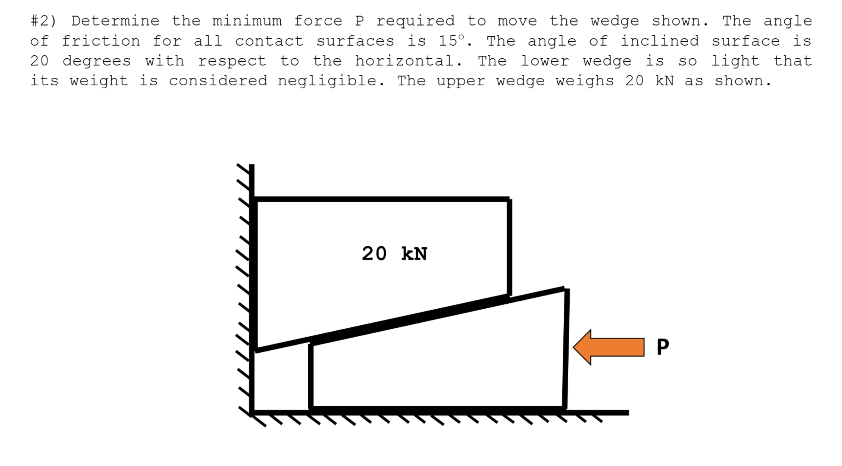 Solved #2) Determine the minimum force P required to move | Chegg.com