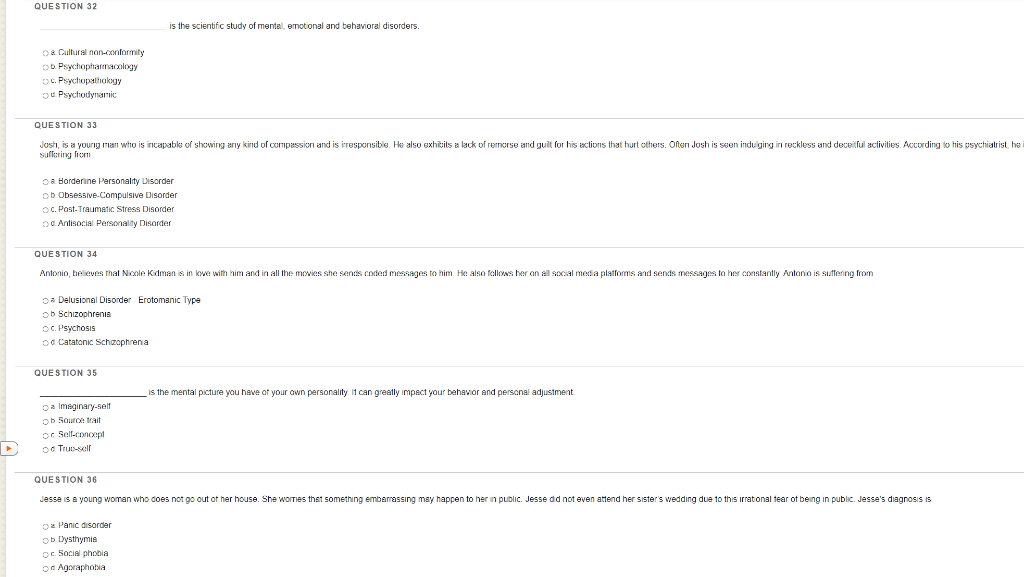 QUESTION 32 is the scientific study of mental, | Chegg.com