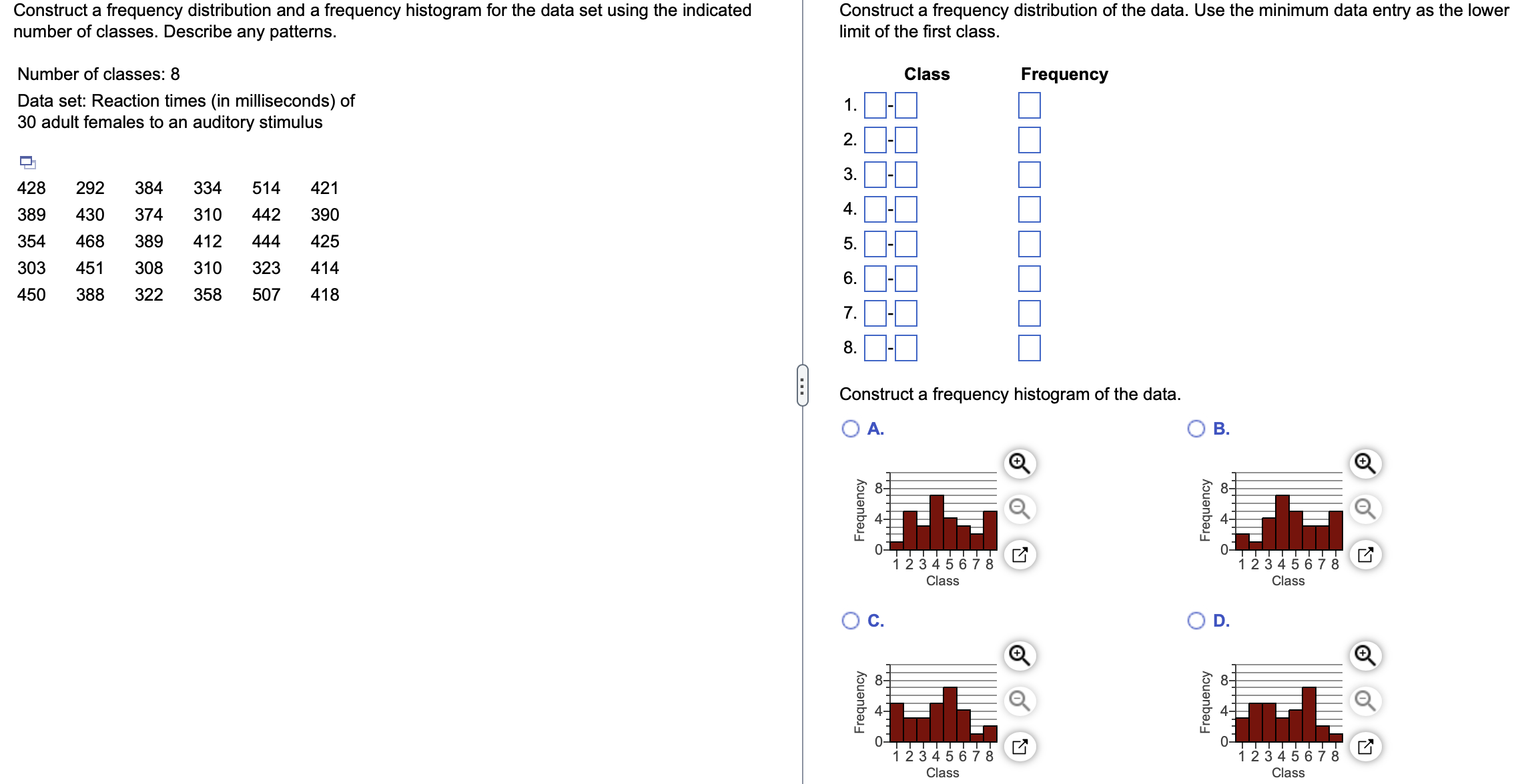 Solved Construct a frequency distribution and a frequency | Chegg.com