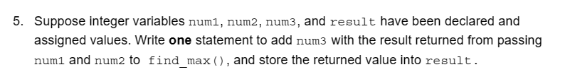 Solved 5 Suppose Integer Variables Num1 Num2 Num 3 And 