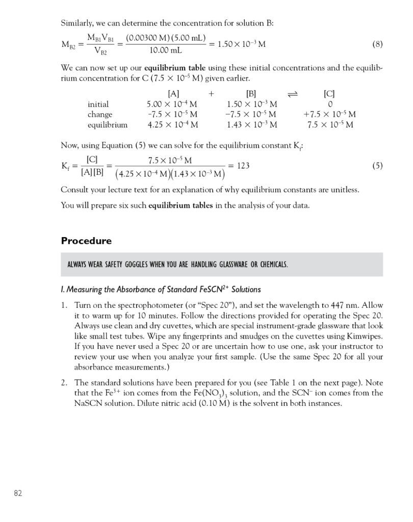 Solved Spectrophotometric Determination of an Equilibrium | Chegg.com