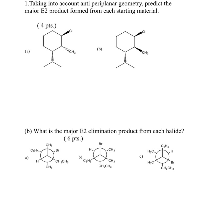 Solved Taking into account anti periplanar geometry, predict | Chegg.com