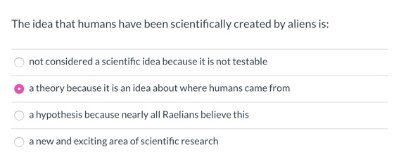 Solved The idea that humans have been scientifically created | Chegg.com