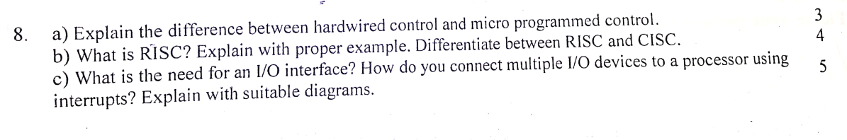 Solved 3 4 8. a) Explain the difference between hardwired | Chegg.com
