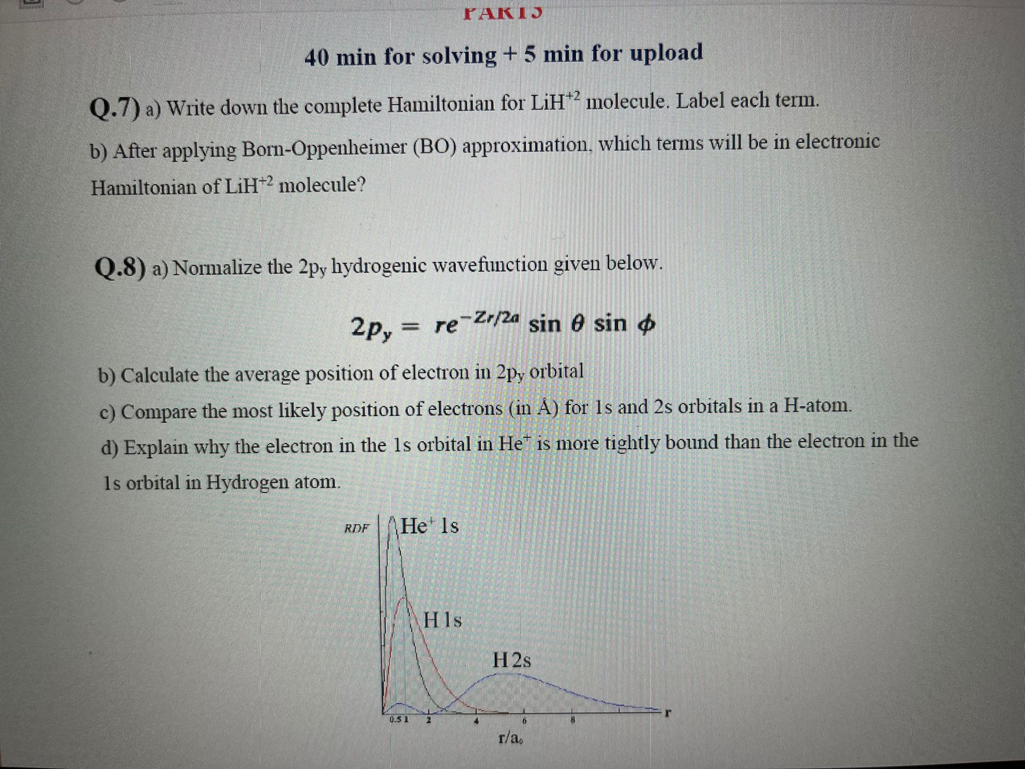 Solved Write down the complete Hamiltonian for LiH*? | Chegg.com