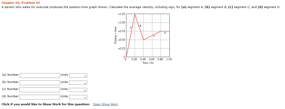 Solved Chapter 02, Problem 65 A person who walks for | Chegg.com