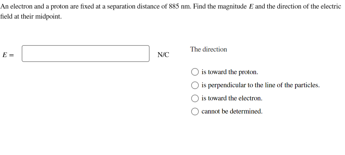 Solved An electron and a proton are fixed at a separation | Chegg.com