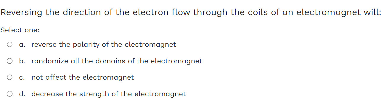 Solved Reversing the direction of the electron flow through | Chegg.com