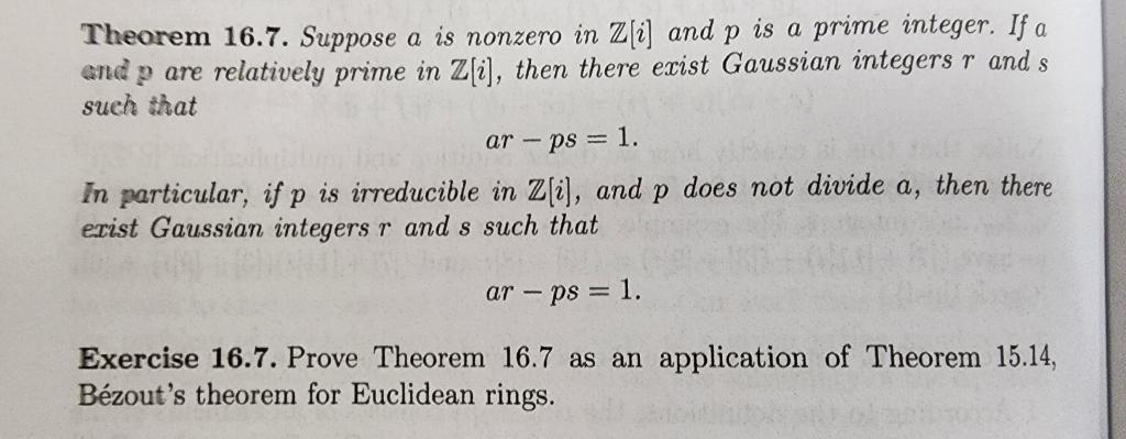 Solved Theorem 16.7. Suppose a is nonzero in Z[i] and p is a | Chegg.com