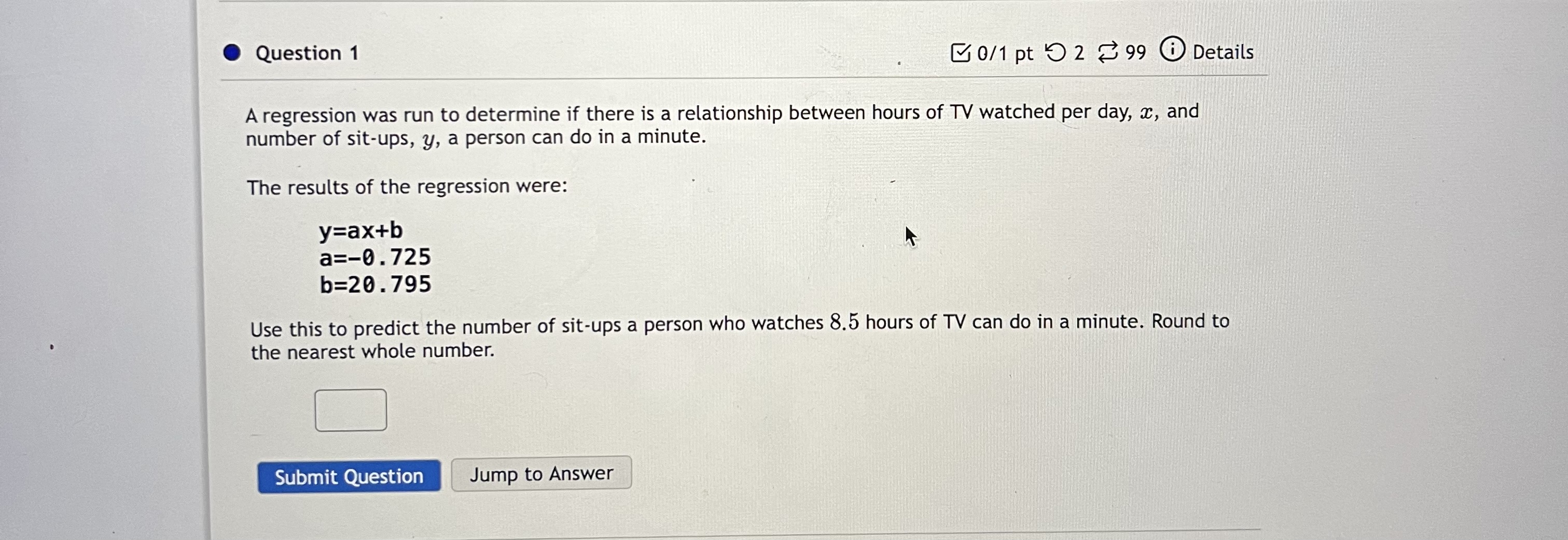 Solved Question 1A regression was run to determine if there | Chegg.com