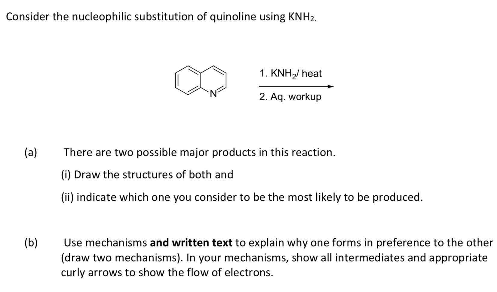 Solved Consider the nucleophilic substitution of quinoline | Chegg.com