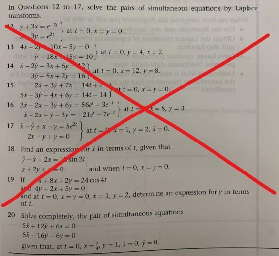 Solved In Questions 12 to 17 , solve the pairs of | Chegg.com